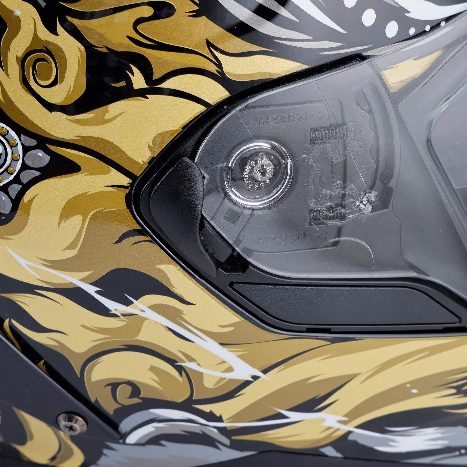DOT Motorradhelm für Erwachsene, Street, Integralhelm, Schwarz/Gold ...