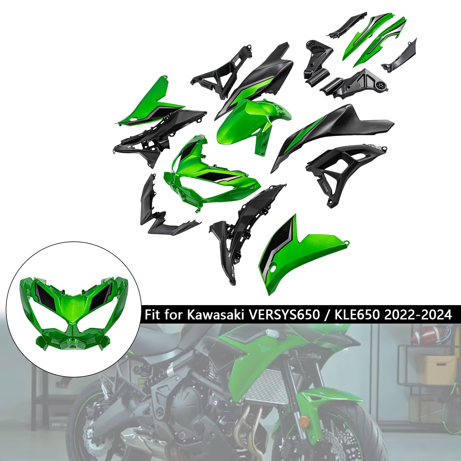 Injection ABS Karosserie Verkleidung Kit Für Kawasaki VERSYS 650 KLE 2 ...