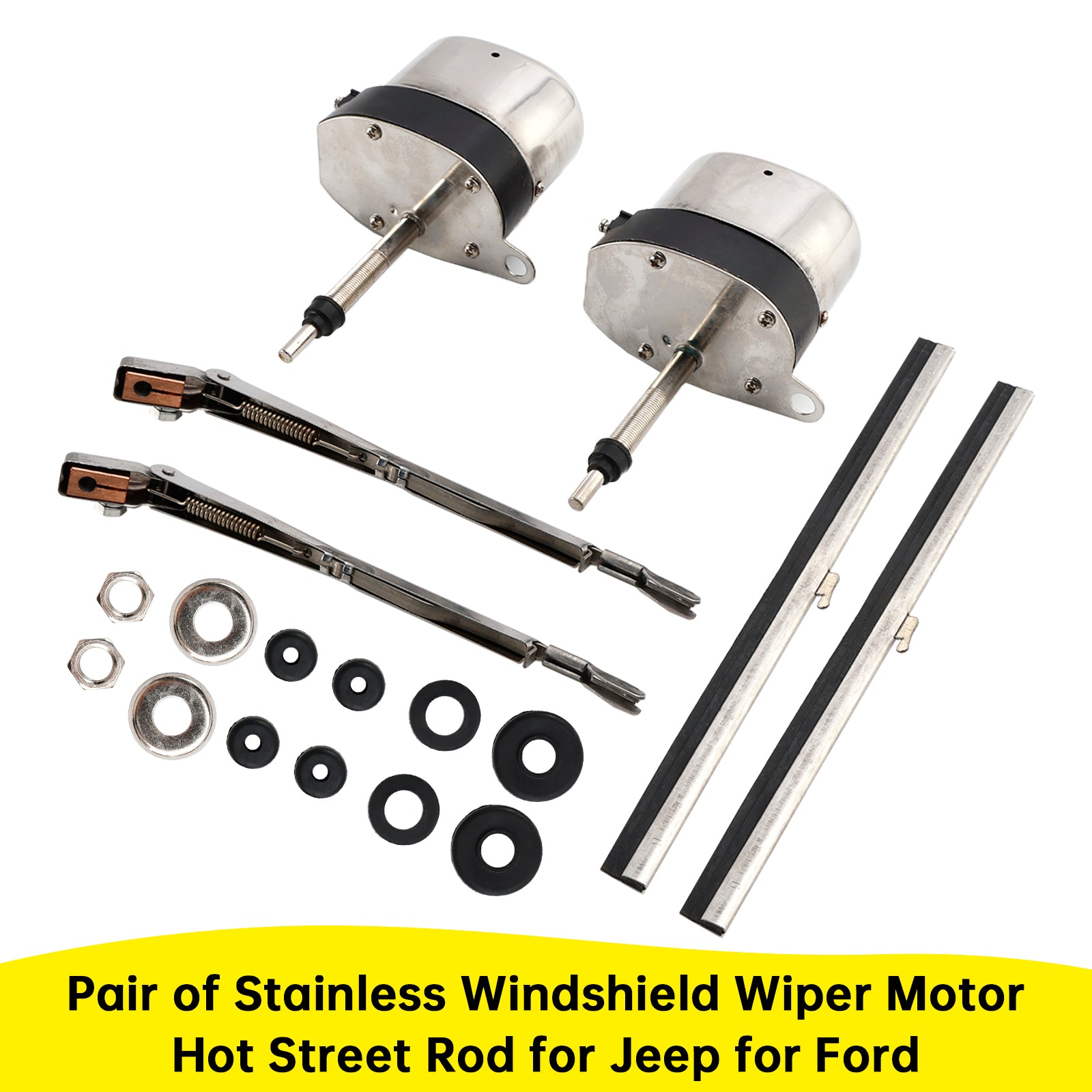 Pair of Stainless Windshield Wiper Motor Hot Street Rod für Jeep für F ...