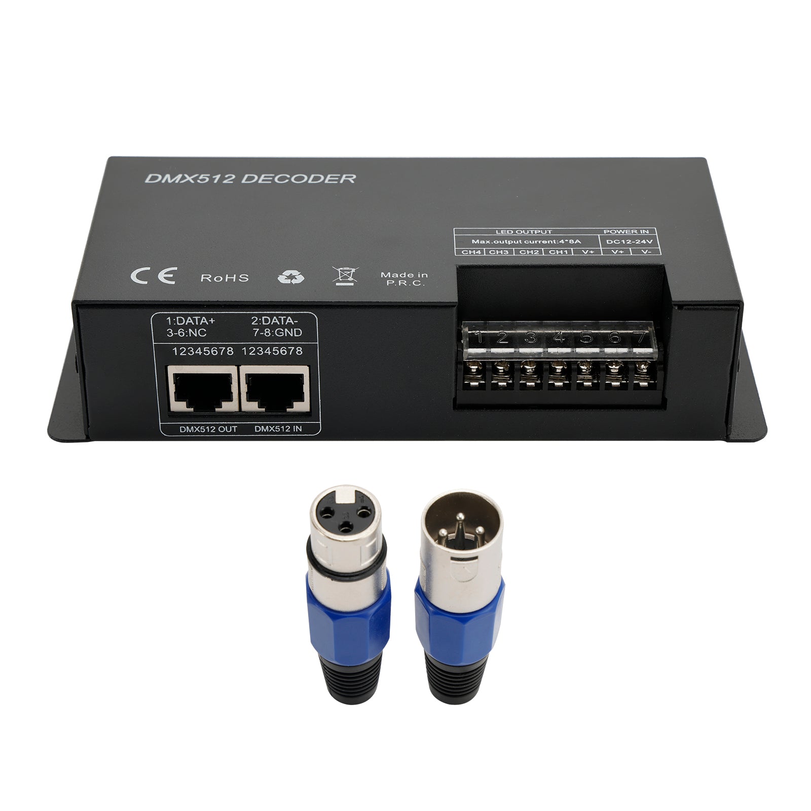 4-Kanal-DMX 512-Decoder RGBW PWM Dimmer Treiber LED-Streifen-Licht-Con ...