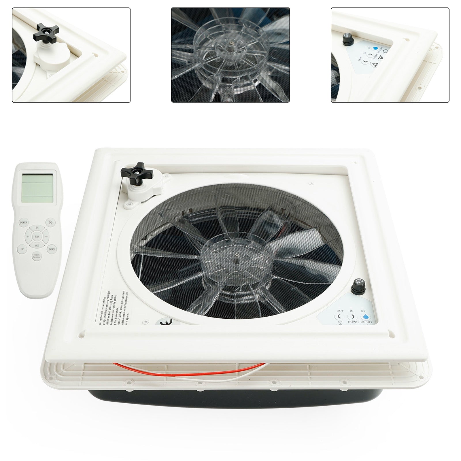 15.75" RV Caravan Roof Vent RV Fan 12V Skylight With Remote Control 10 ...