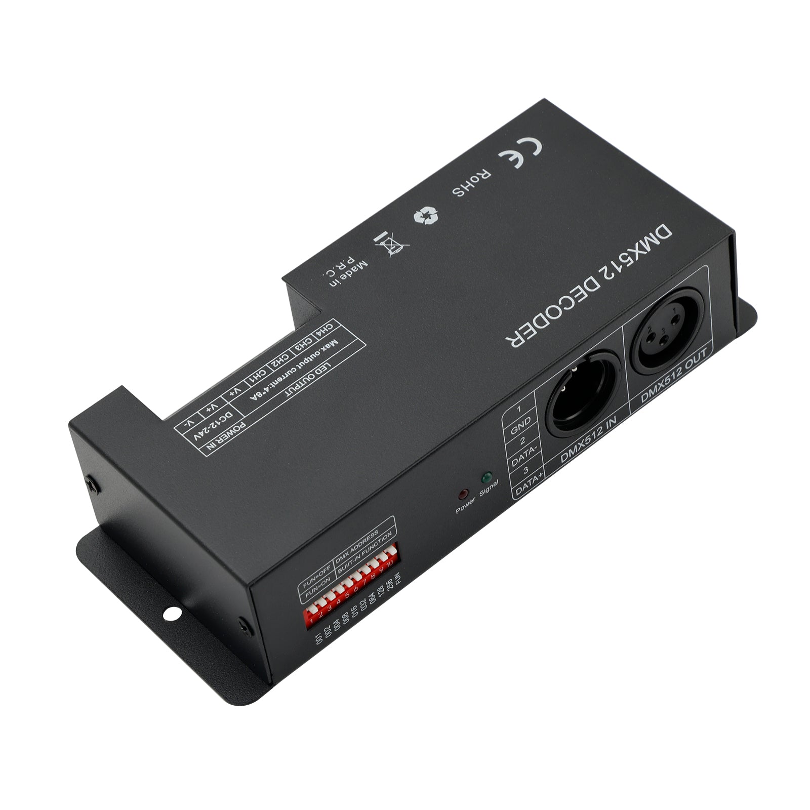 4-Kanal-DMX 512-Decoder RGBW PWM Dimmer Treiber LED-Streifen-Licht-Con ...