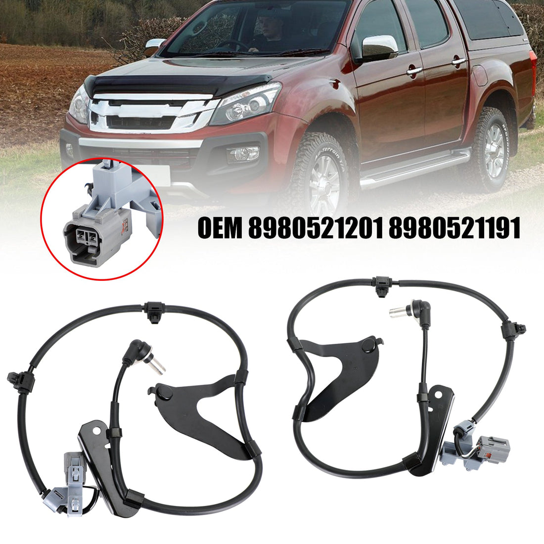 2 × ABS-Raddrehzahlsensor vorne L & R für ISUZU D-Max 2.5 Twin Turbo 2 ...