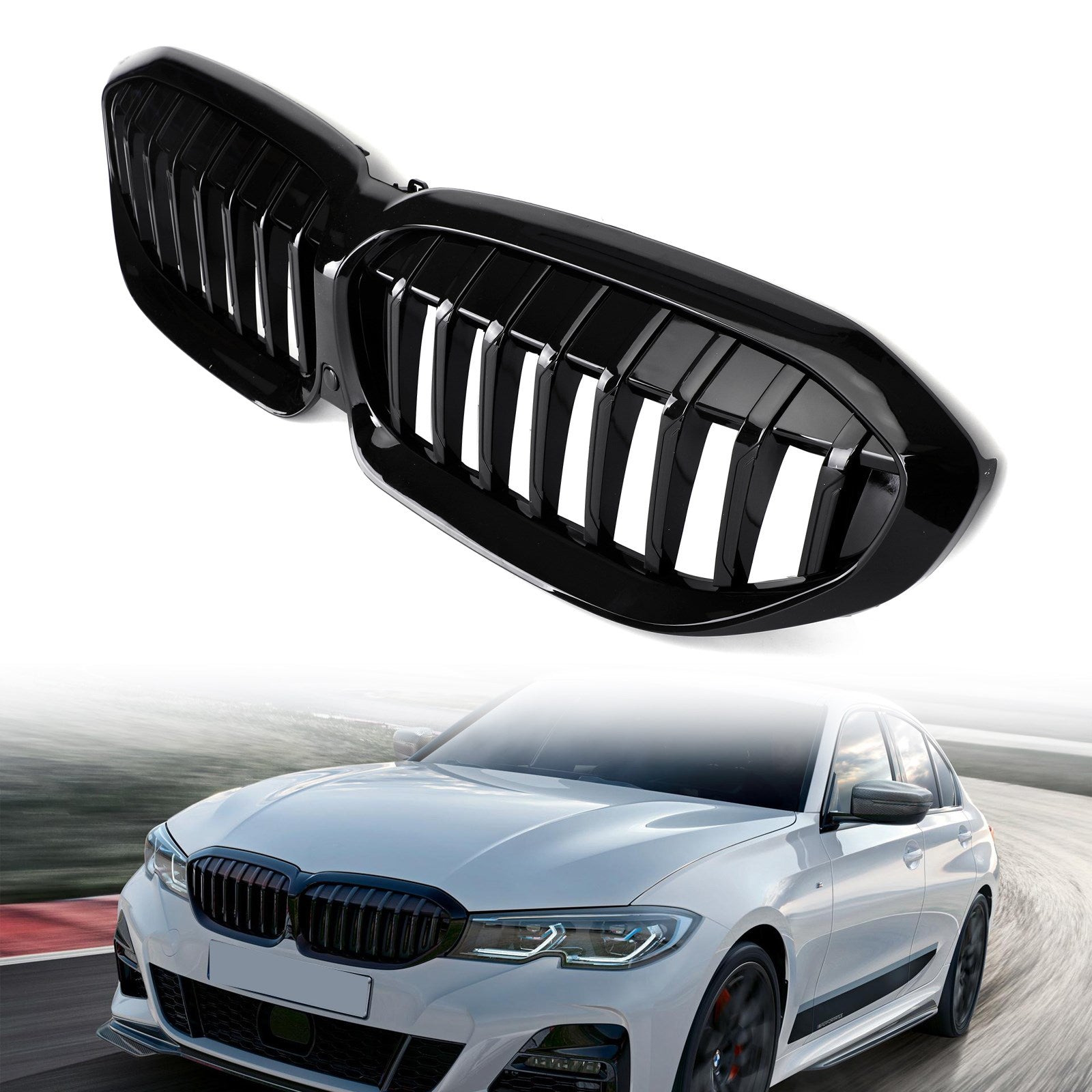 3 Serie G20 2019-2020 BMW Gloss Black Nierengrill Ersatz Kühlergrill 5 ...