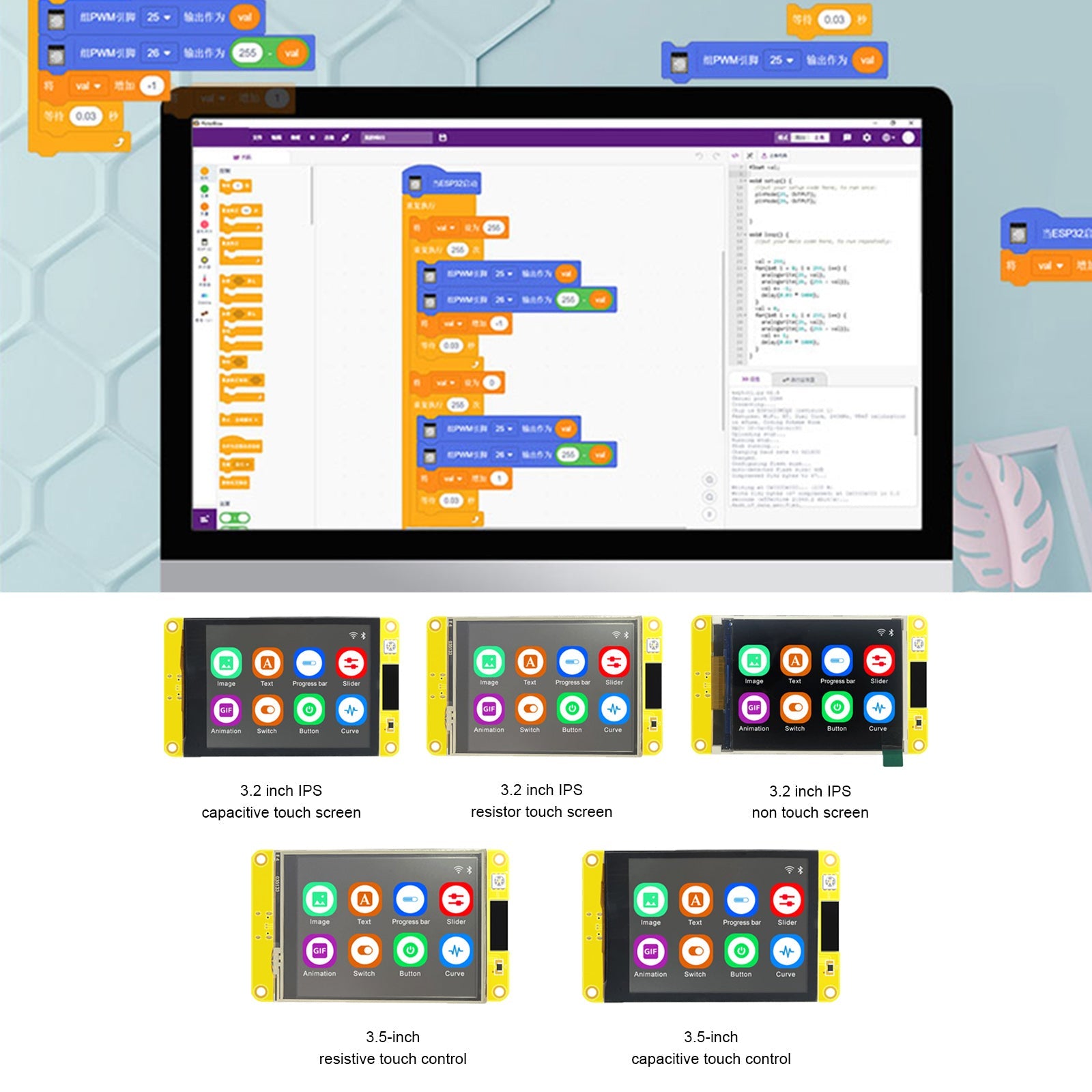 ESP32 3,2-Zoll-Touchscreen-Entwicklungsplatine WIFI Bluetooth IoT MCU ...