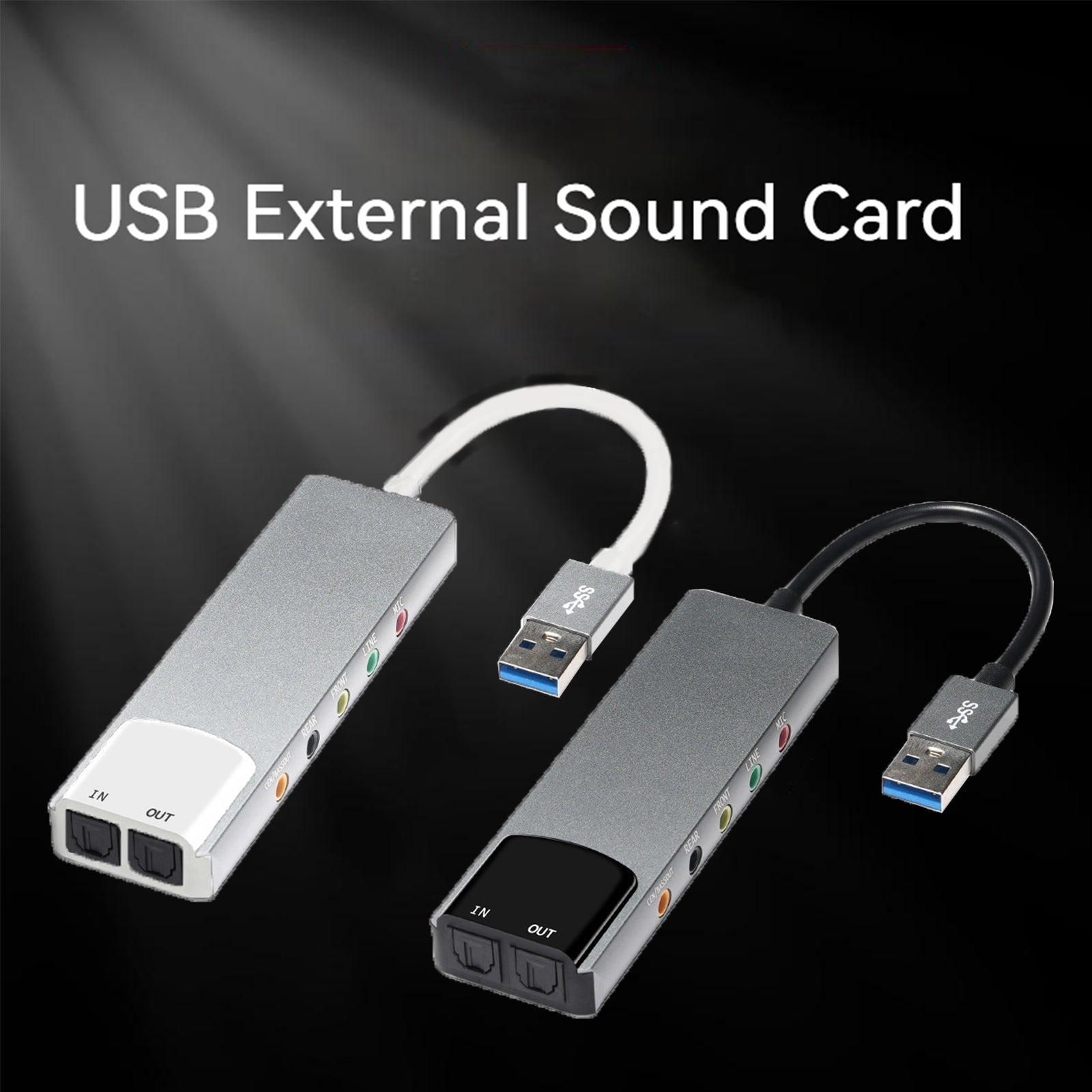 New Aluminum Alloy USB Optical Fiber SPDIF Card Computer External Mult ...