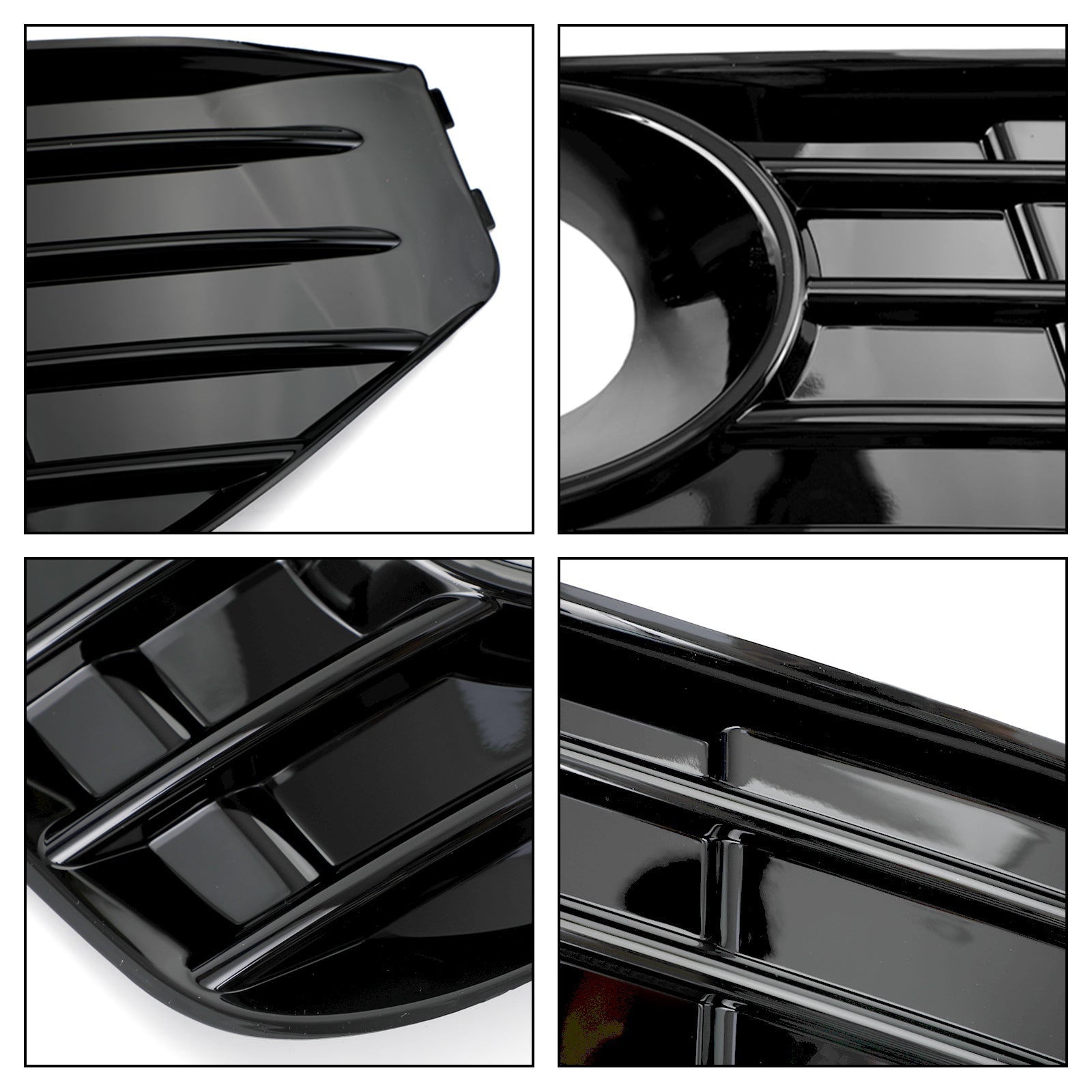 VW T5 T5.1 2010-2015 Gloss Black Fog Lamp Light Cover Insert S-line Gr ...