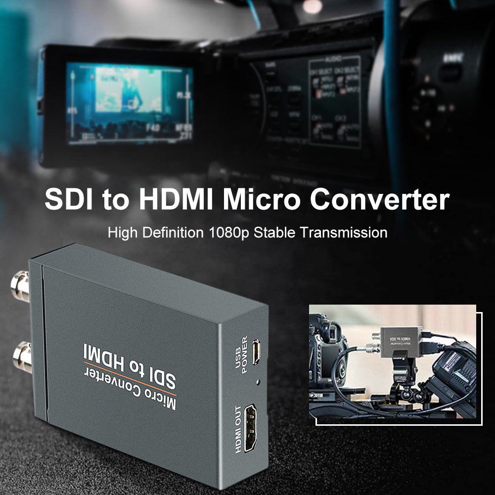 1 SDI In to 2 HDMI + SDI Out Mini HD Video Micro Konverter Audio Switc ...