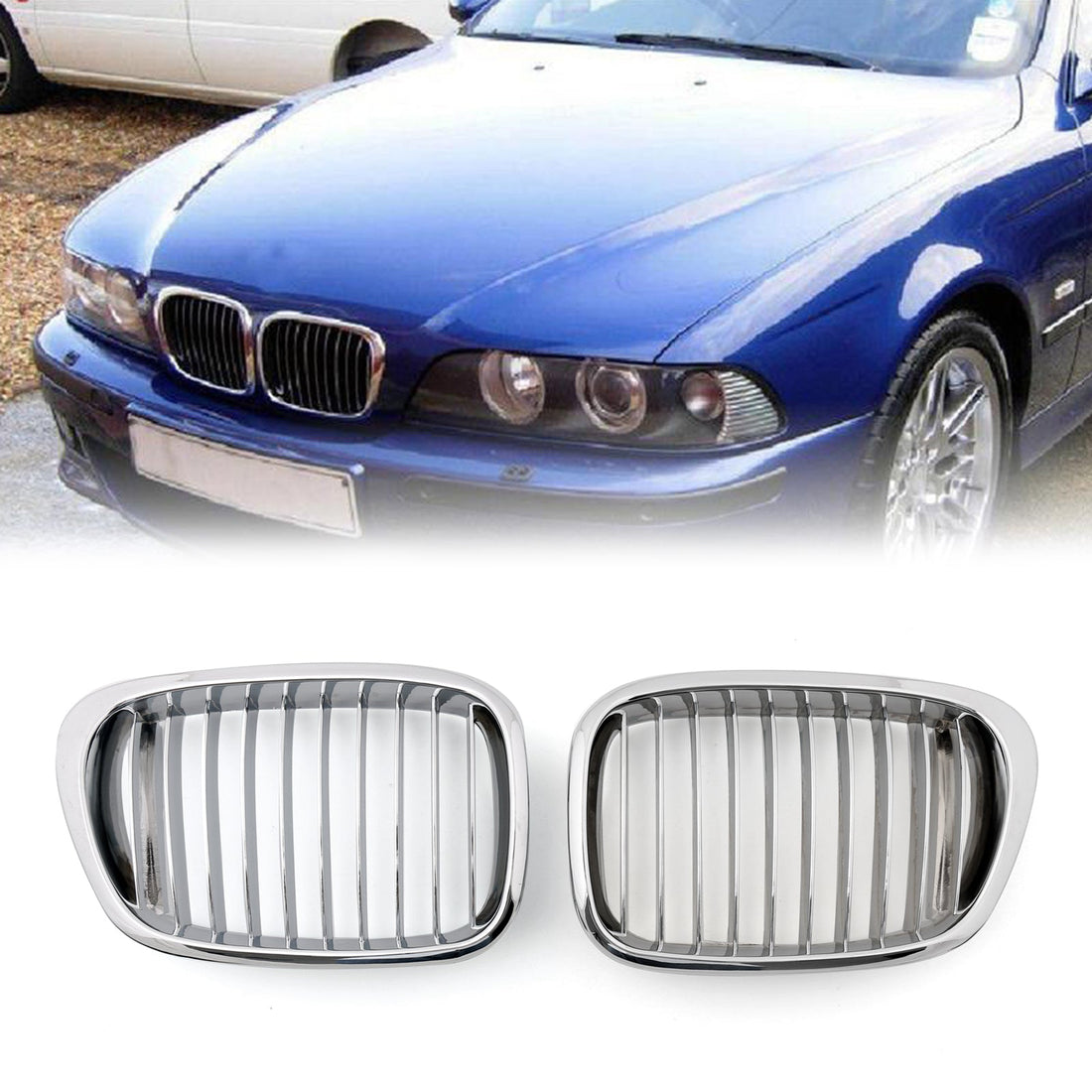 Chrome Front Kidney Grill Mesh Grille For BMW E39 (1995-2003) – oonooo