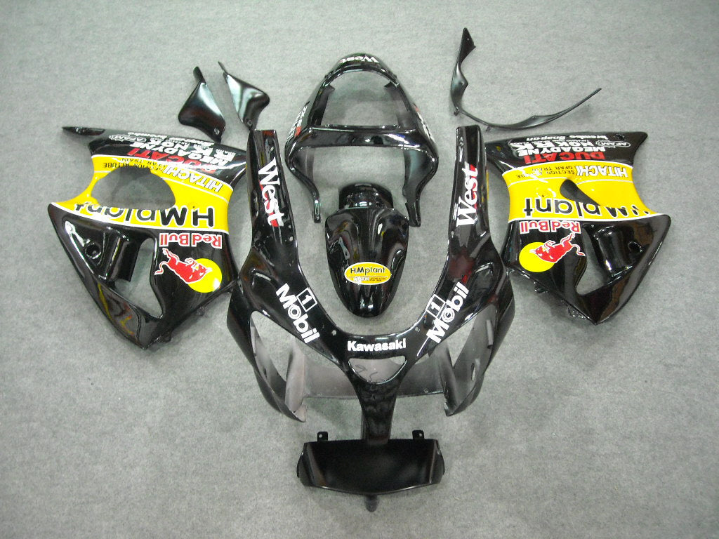 Amotopart 2000-2002 Kawasaki ZX6R Verkleidung Schwarz & Yellow Kit – oonooo