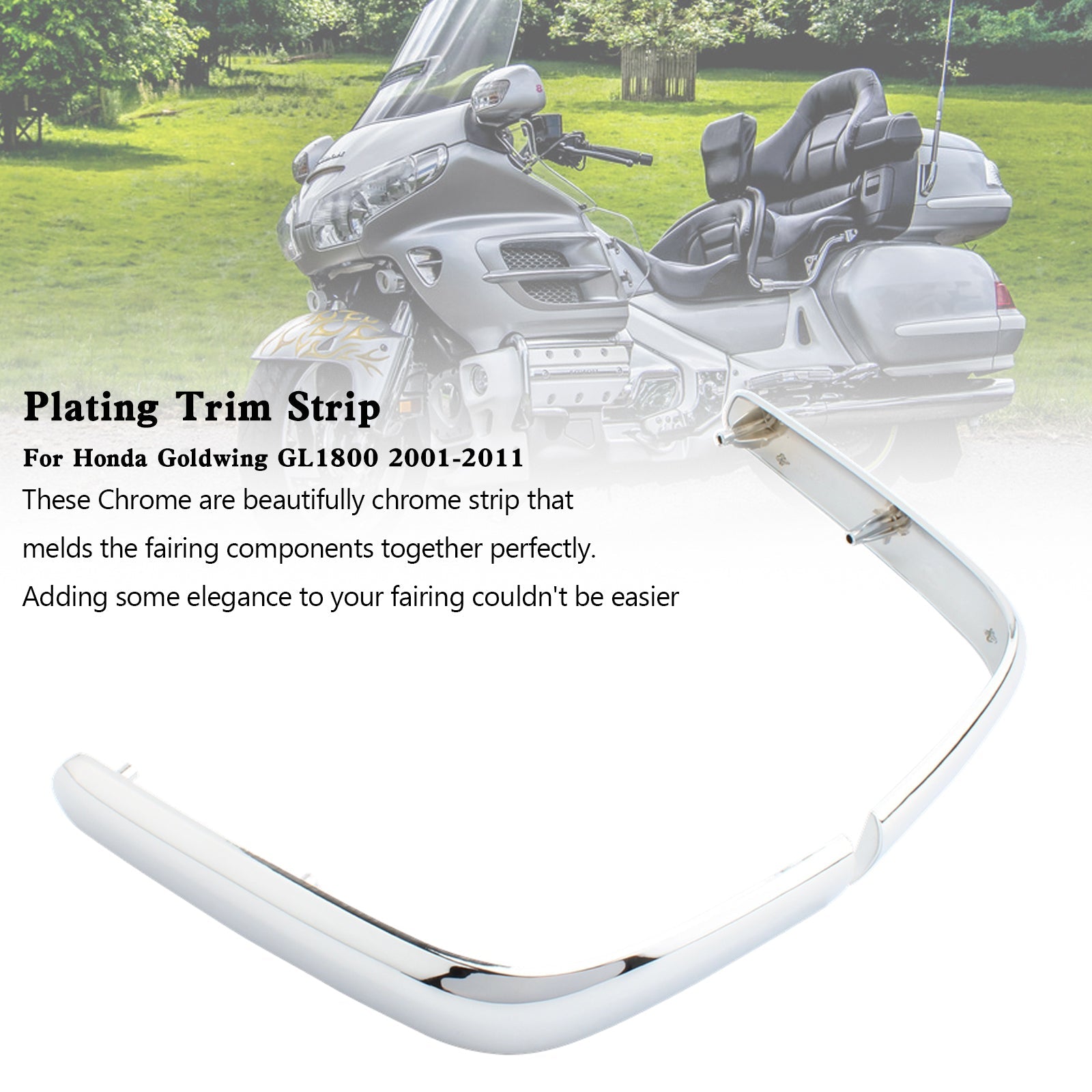 Honda Goldwing GL1800 2001-2011 Trunk Trim Strip Mouldings Accent Chro ...
